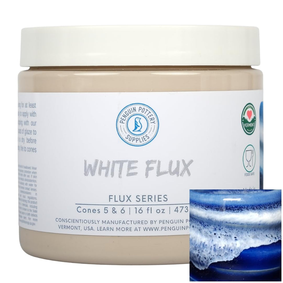 Penguin Pottery Glazes - Mid Fire - Flux Series - Flux Glaze, White