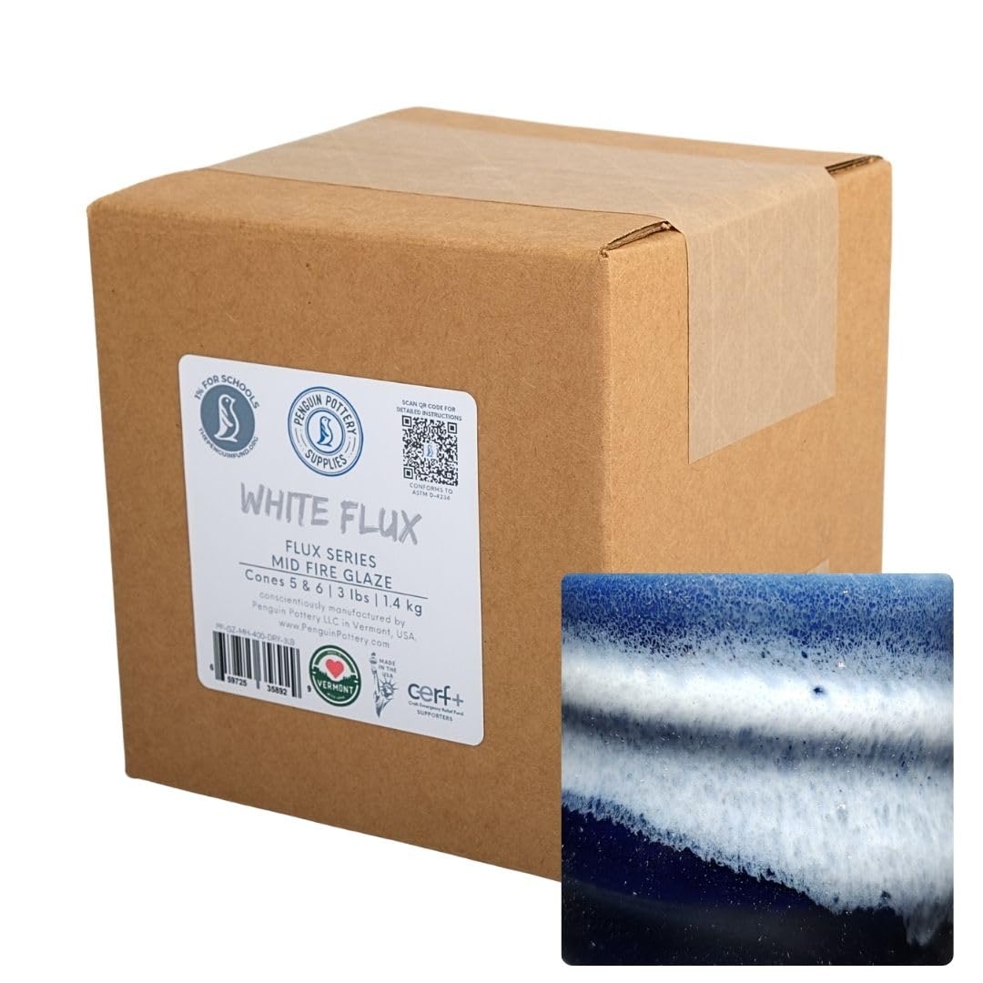 Penguin Pottery Glazes - Mid Fire - Flux Series - Flux Glaze, White